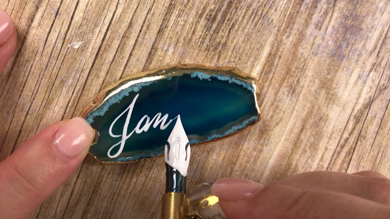 Agate lettering tutorial - Name - YouTube
