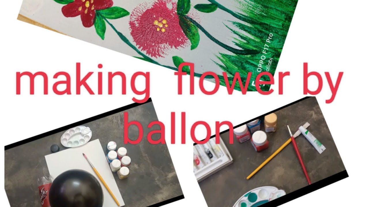 simple flower,art/acrylic paint,balloon 🎈 and waste bottol/p c creation ...