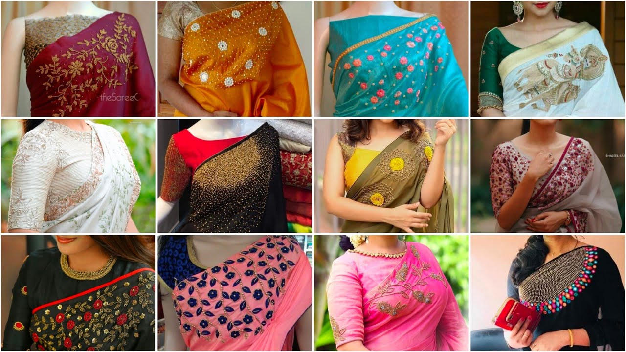 Hand Saree Work Designs || Maggam Work Chiray Designs - YouTube