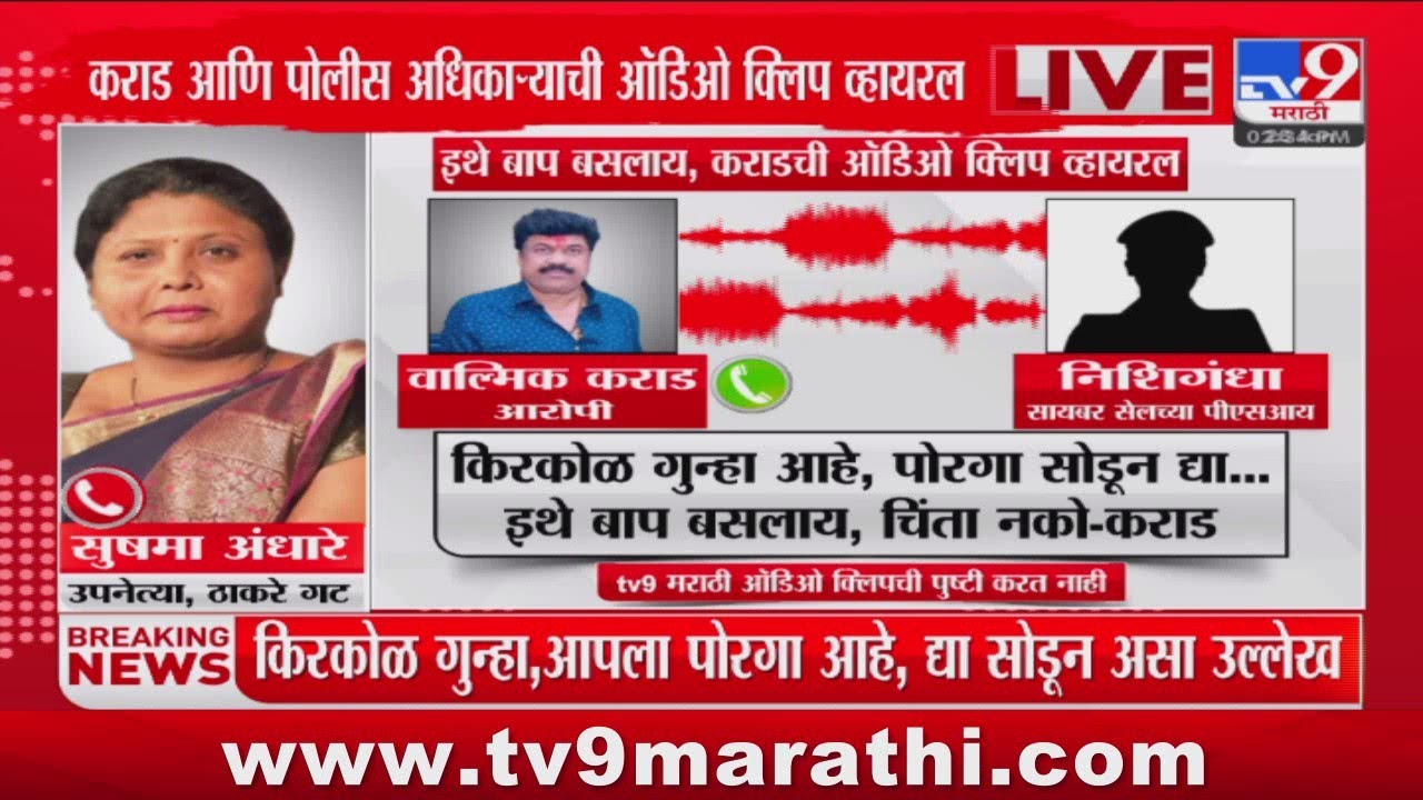 Walmik karad Audio Clip Viral, Sushma Andhare यांची प्रतिक्रिया | Beed Case | Santosh Deshmukh ...