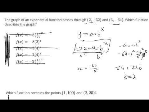 Find the equation of an exponential function when the initial value is ...