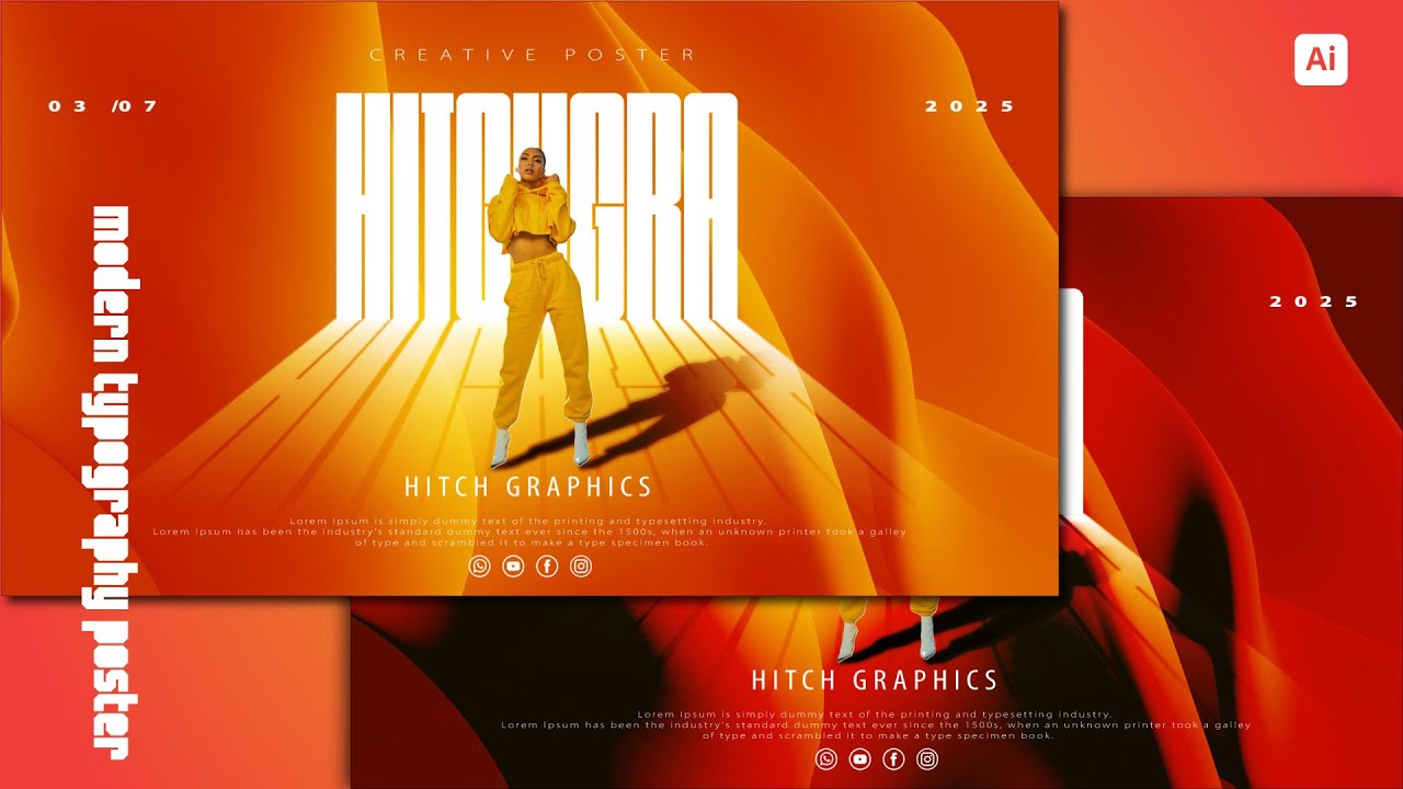 Modern Typography Poster Design in Adobe Illustrator | Clean & Creative Tutorial# ...