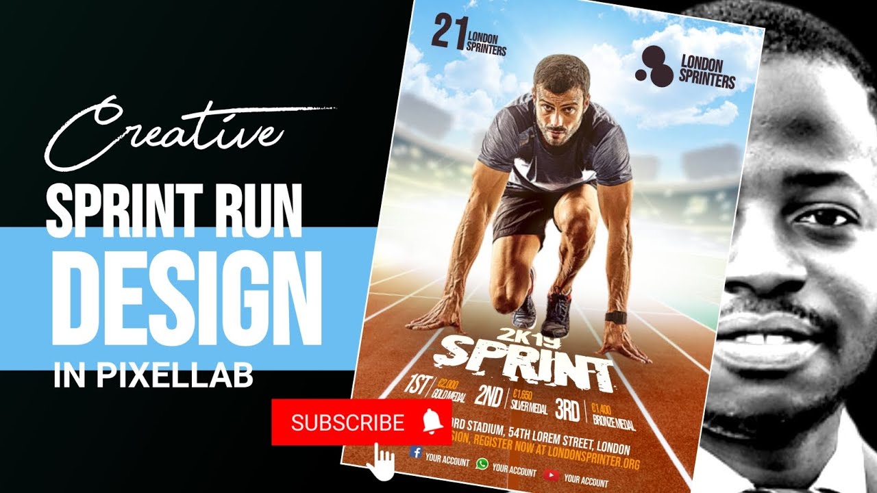 Creative Sprint Run Flyer Design in Pixellab - YouTube