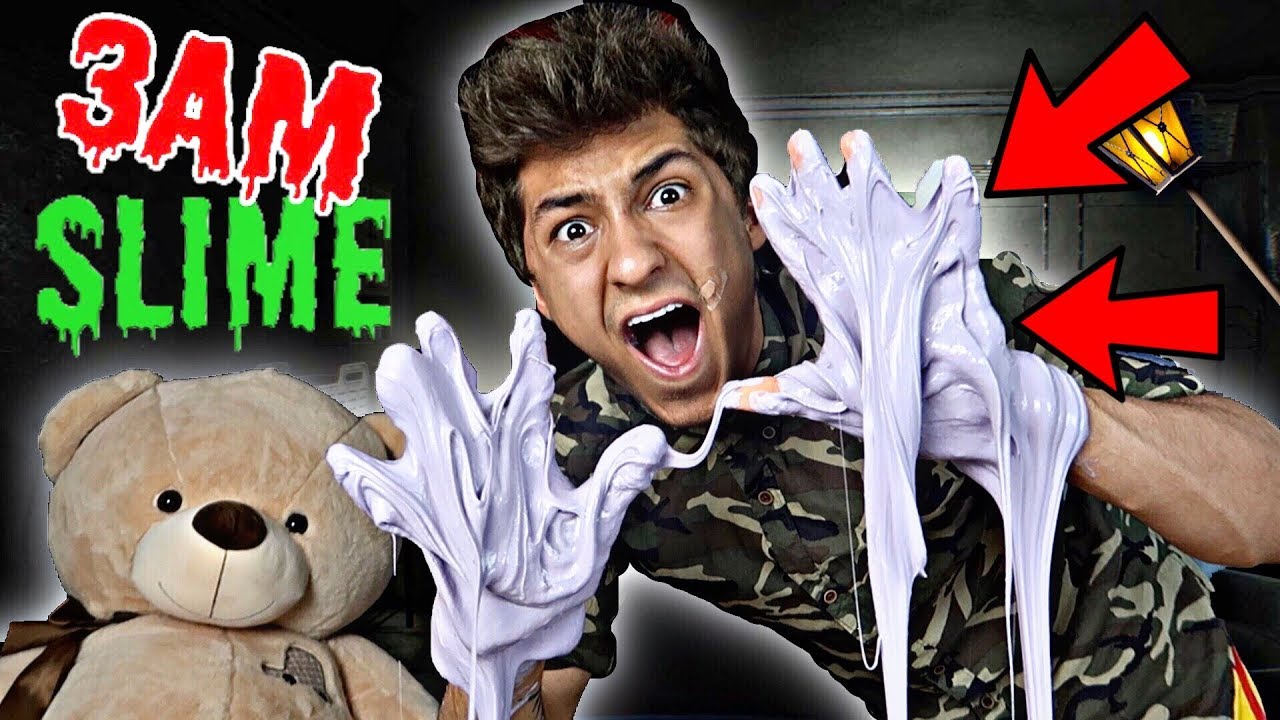 DO NOT MAKE FLUFFY SLIME AT 3AM!! *OMG SO CREEPY* - YouTube