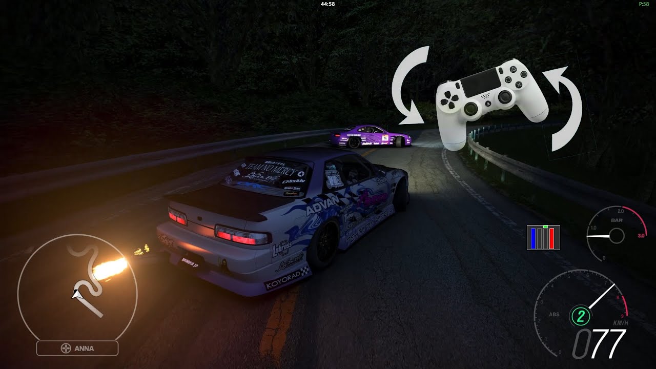 Night Drifting in Mountains: Assetto Corsa's Gyrocope Steering - YouTube