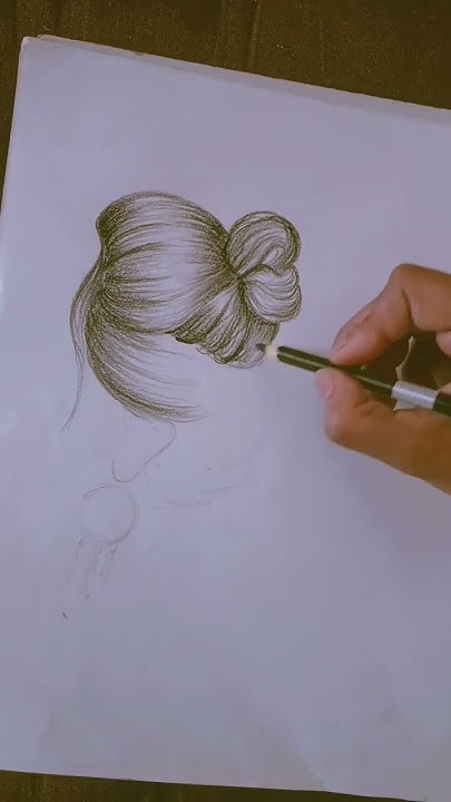 Step By Step How To Draw Shade Realistic Hair Bun With Pencil ️how To