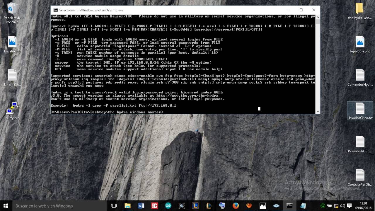 Configuración y uso de Hydra en Windows para descubrimiento de ...