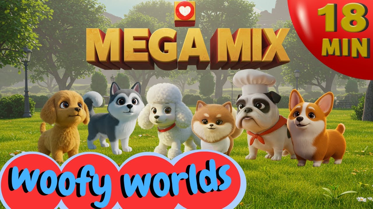 "Woofy Worlds Mega Mix 🎶 | 6 Fun Songs Nursery Rhymes for Toddlers ...