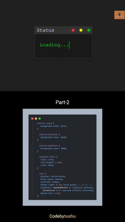 Loading Web Page Tool In Html With Css Part 2 Html Css Codebytushu Coding Youtube