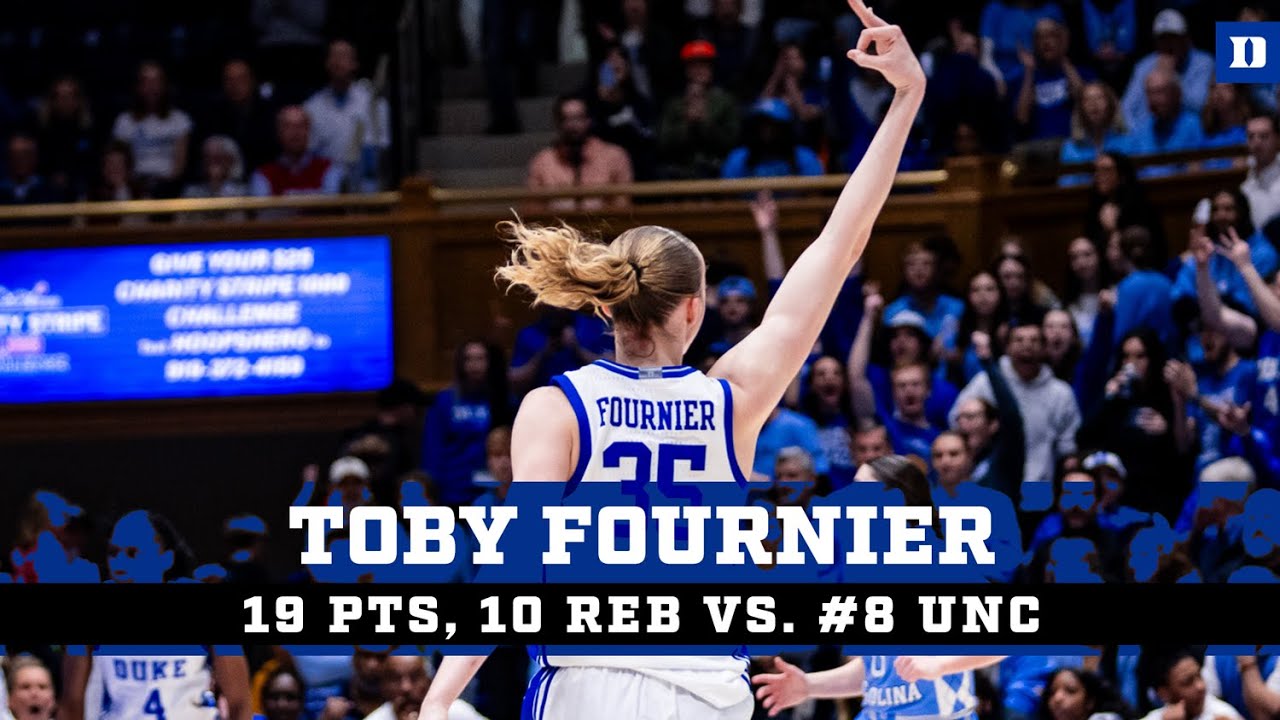Toby Fournier 2nd Career Double Double | 19 PTS, 10 REB vs. #8 UNC ...