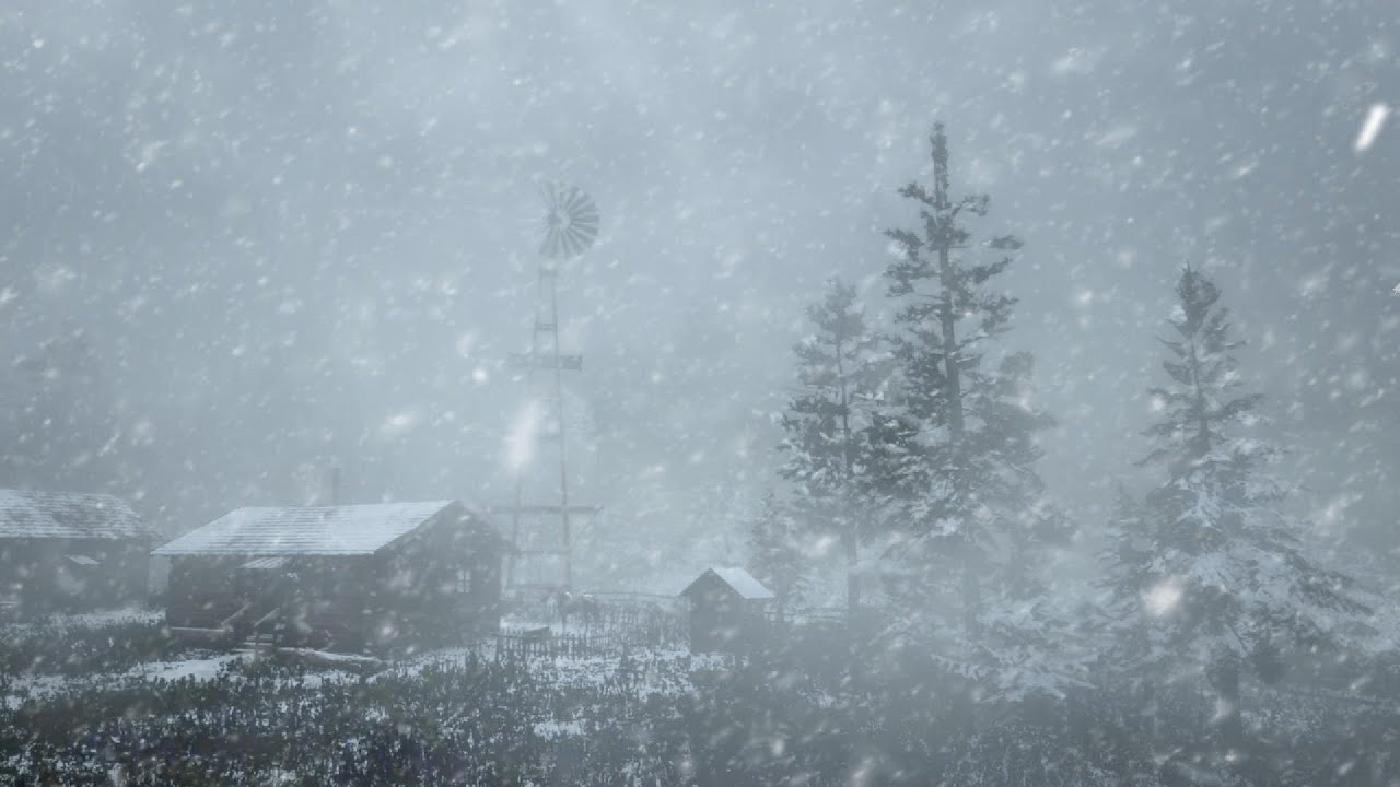 Blizzard Snowstorm Winter Sounds | BLIZZARD sounds for sleeping | RDR2 ...