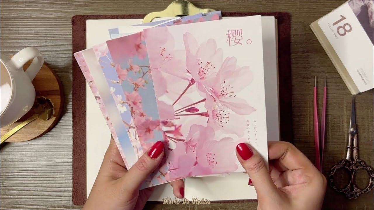 Flowers and Cherry Blossom (Sakura Japan) Spread 🌸 Journal ASMR - YouTube