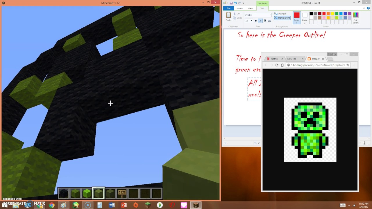 Creeper Pixel Build/ Minecraft - YouTube