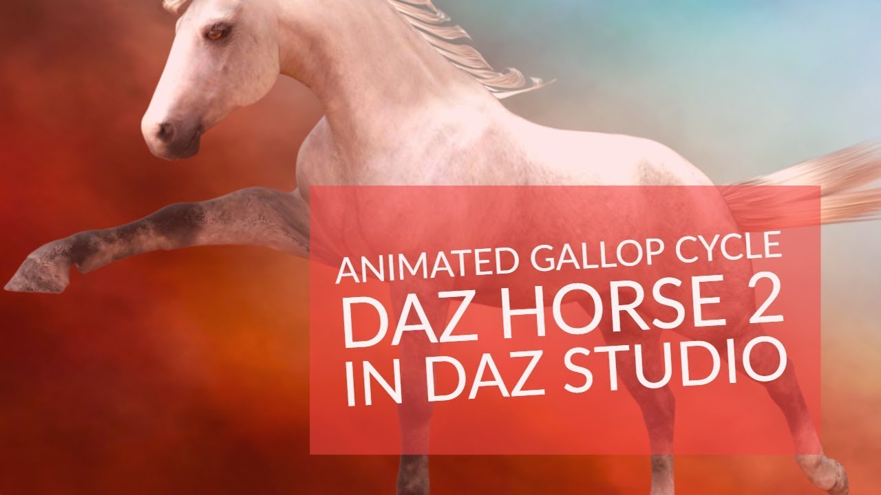 Daz Horse 2 animated gallop cycle in Daz Studio - YouTube