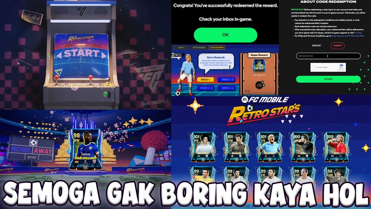 EVENT RETRO STARS BANYAK HADIAH GG GRATIS!! REDEEM CODE FC MOBILE ...