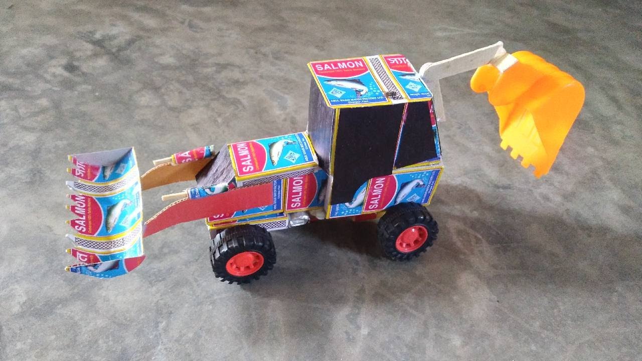How To Make JCB from Matchbox at Home | DIY JCB Backhoe Loader With ...