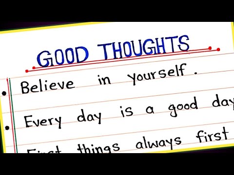 Good Thoughts for school assembly || 10 Best good thoughts in English ...