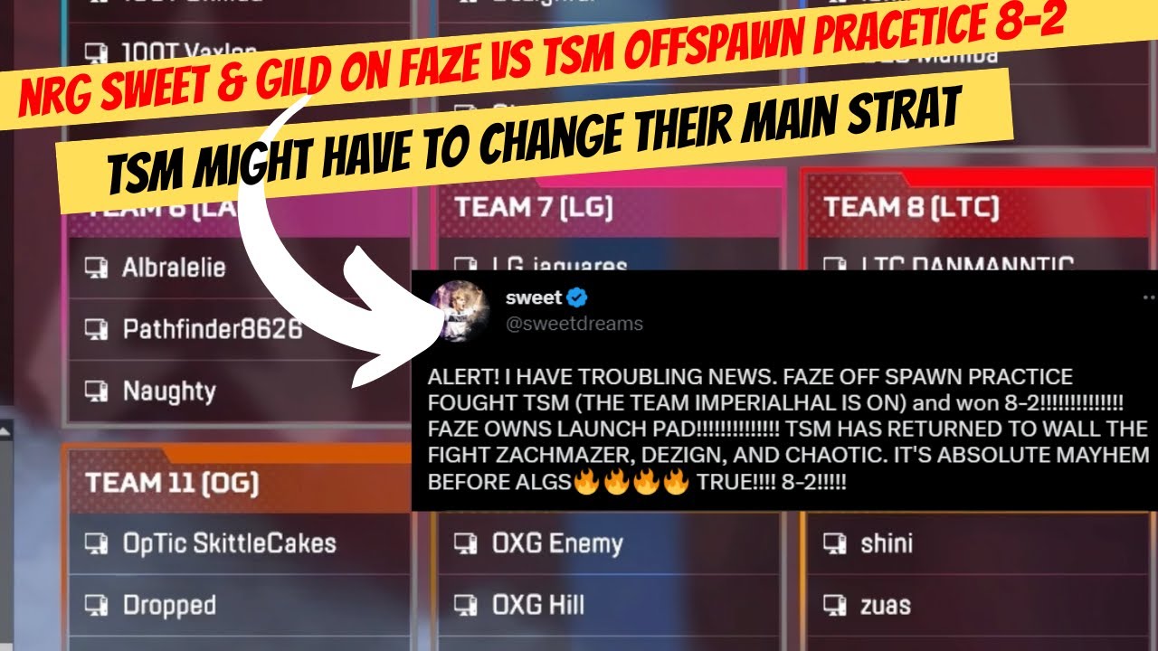 nrg sweet & gild on faze vs tsm fighting OFF SPAWN practice 8-2 #apex #imperialhal # ...