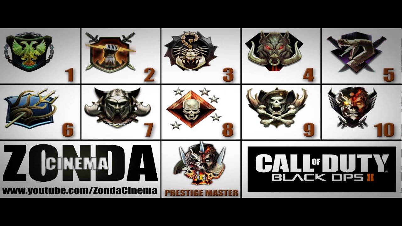 Black Ops 2 Prestige Emblems 1-10 + Prestige Master - YouTube