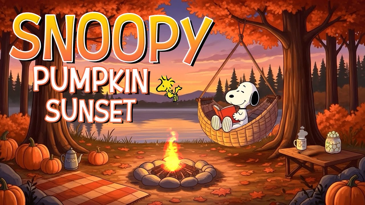🎃 Snoopy’s Pumpkin Sunset 🍂 Warm Lofi Beats for Relaxing & Studying ☕ ...