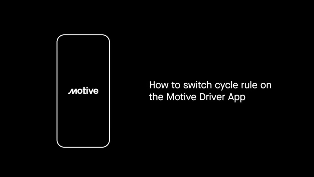 How to Switch Cycle Rule on the Motive Driver App - YouTube