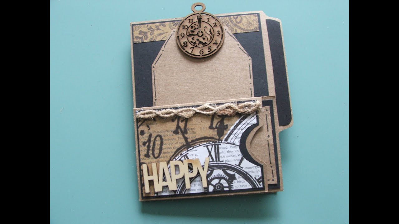 Mini book insert turned card/gift card holder - YouTube
