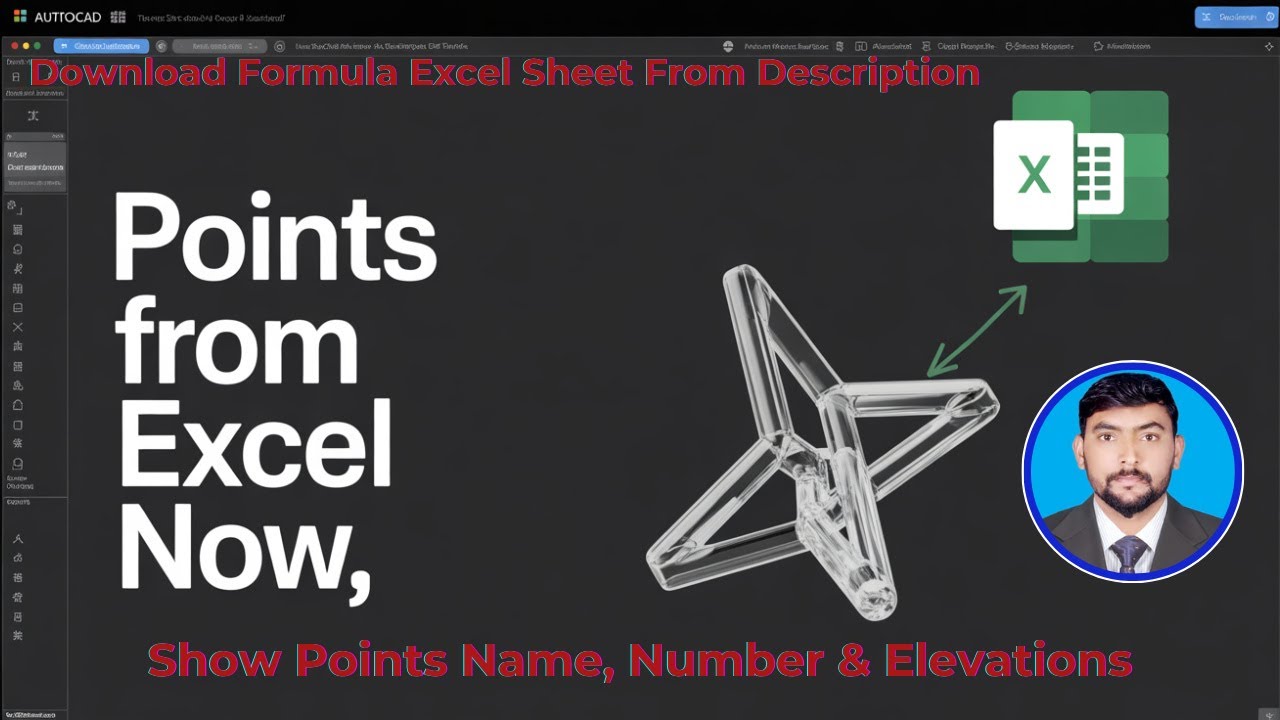 Import Survey Data Points from Excel to AutoCAD | Show Point Name ...