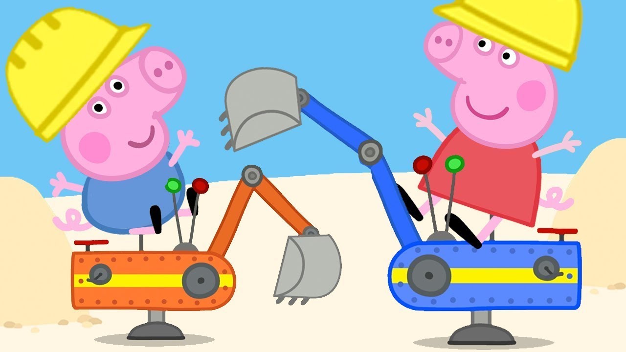 Diggerland Amusement Theme Park for Kids with Peppa Pig - YouTube