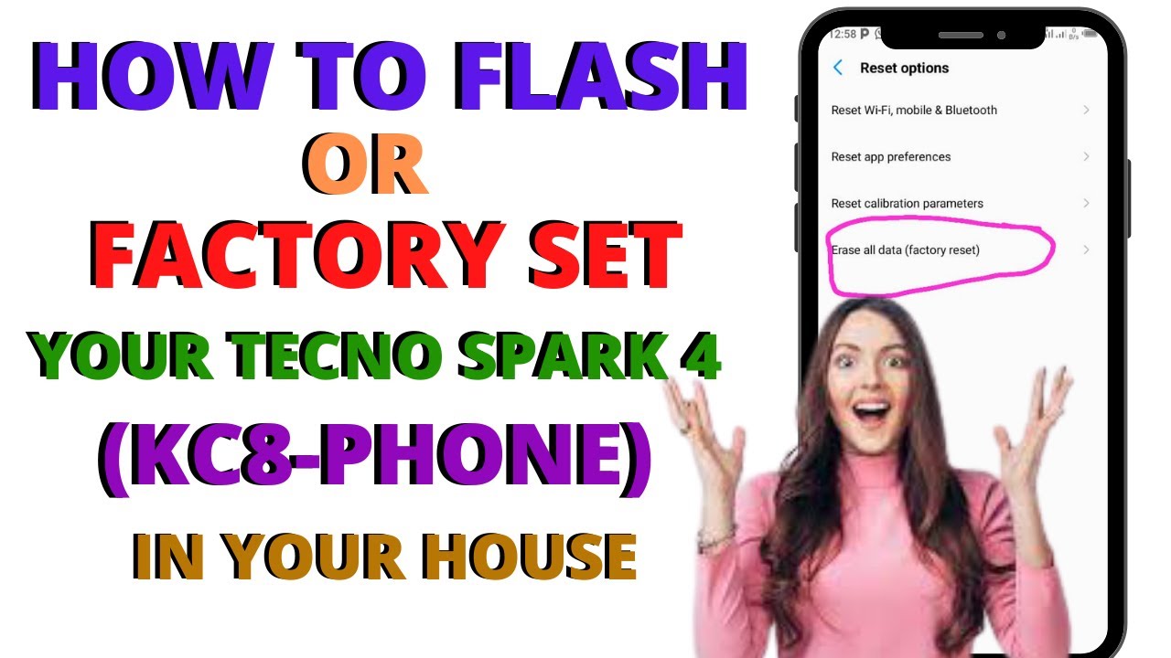 How To Flash (Reset) Tecno Spark 4 (KC8) Phone without PC - YouTube