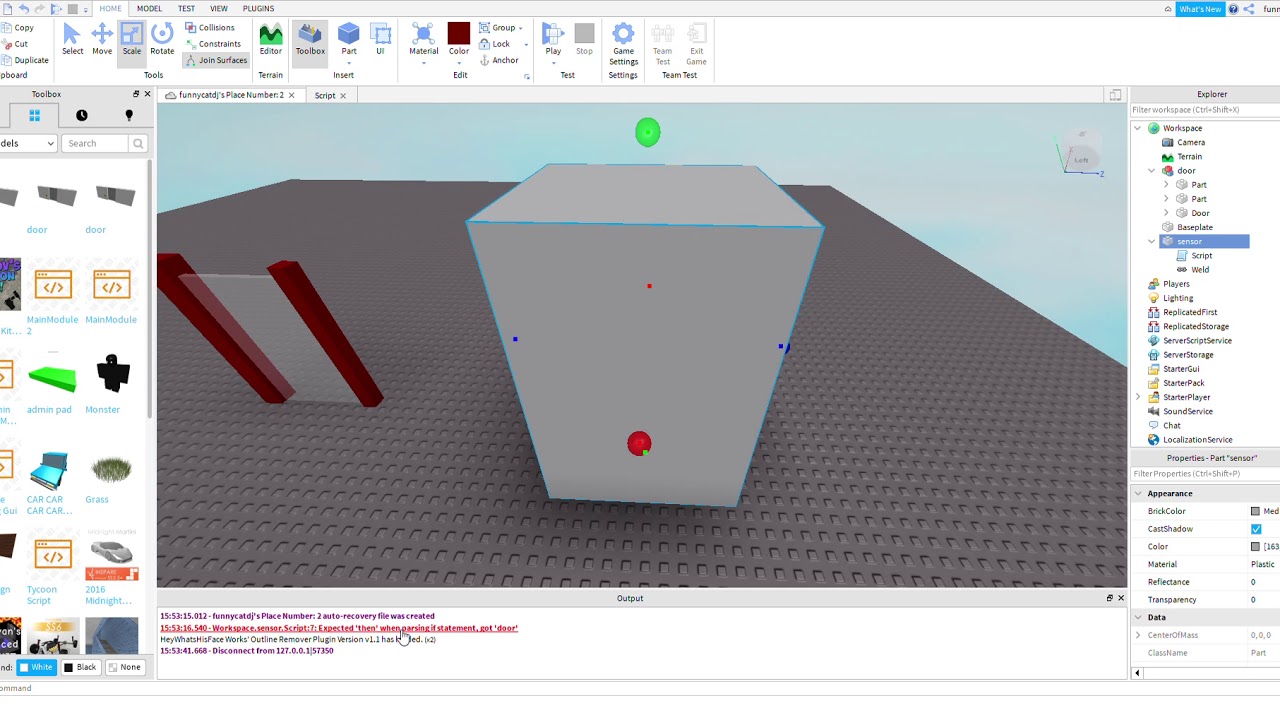 Making a door sensor (Roblox Studio) - YouTube