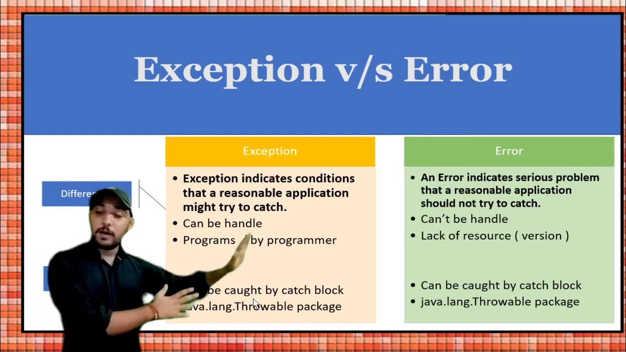 Difference Between Exception And Error In Java Exception Hierarchy In Java Youtube