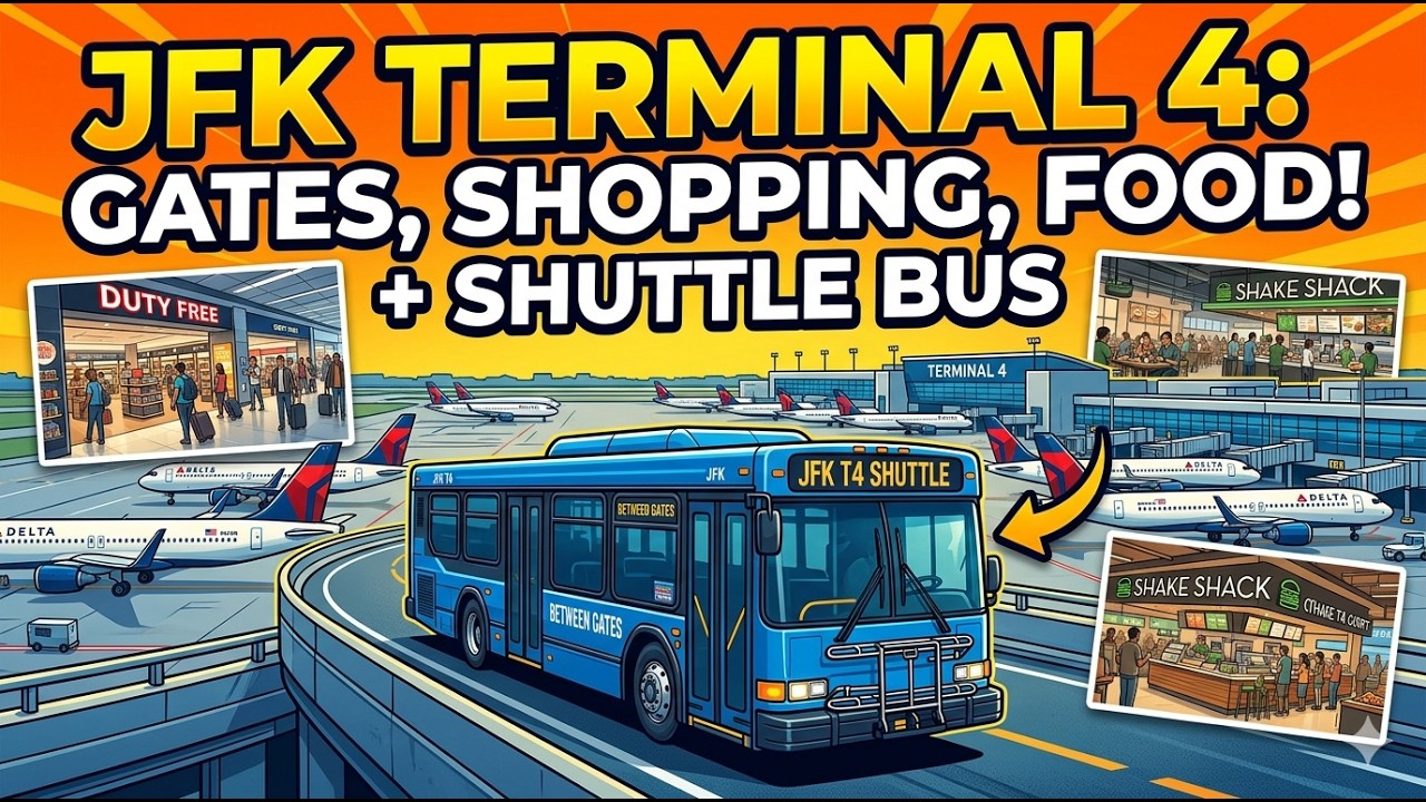 JFK 🛫🛬Terminal 4 Guide: Food, Shopping, & The Airside Shuttle Bus - YouTube