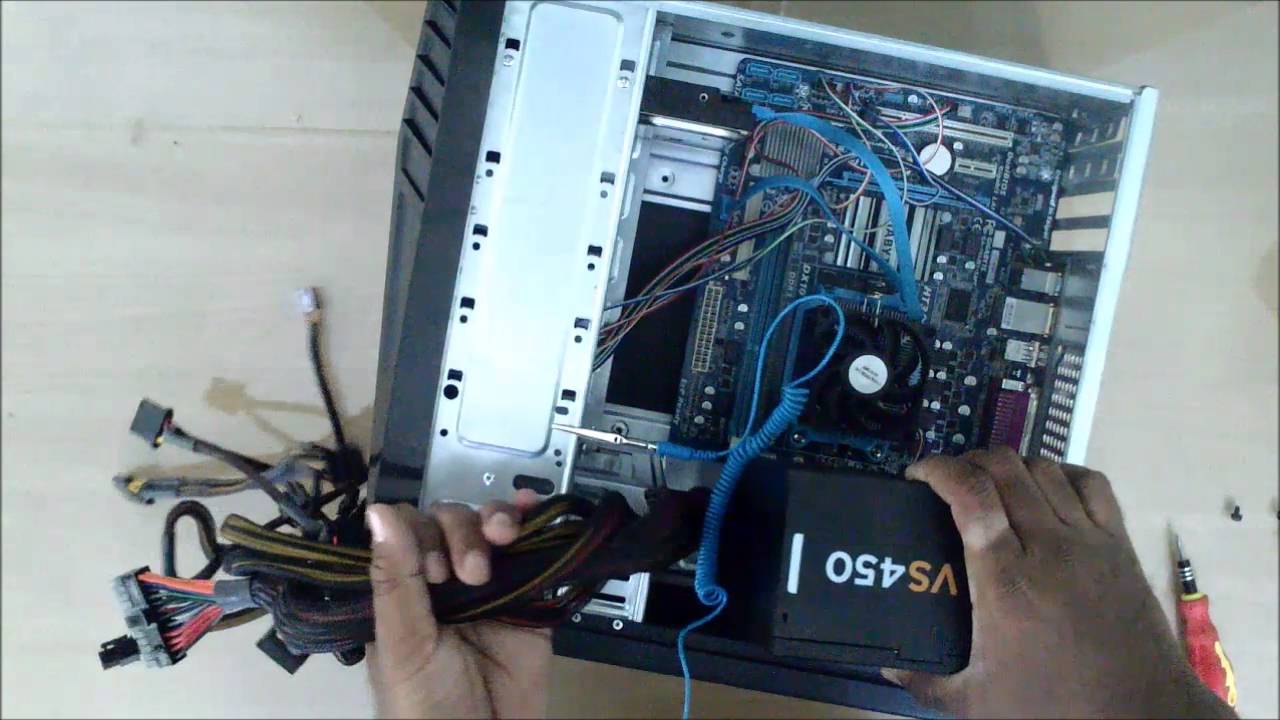 Corsair 450 PSU/SMPS Installation - YouTube