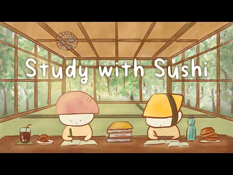 Study with Sushi in a Cozy Japanese-Style Room | Lofi Pomodoro Timer - 25min x 2