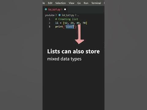 How to Create a List in Python #shorts #short - YouTube