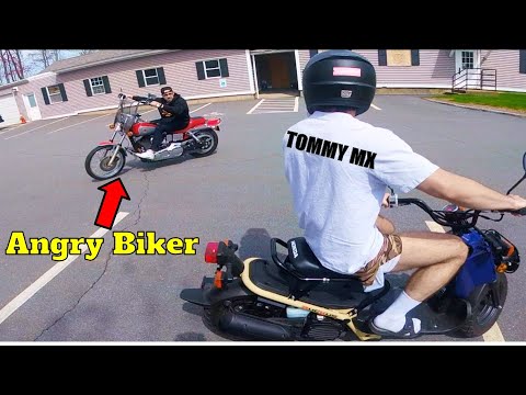 Angry Biker Harassed Tommy Mx and I On Our Mopeds - YouTube