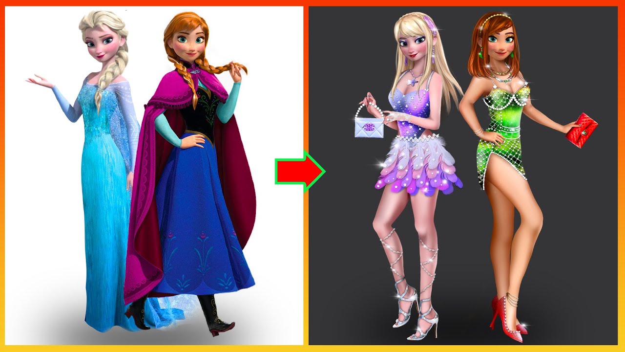 Anna Elsa Frozen Dress Up - Disney Princess Clothes SWITCH UP Fashion ...