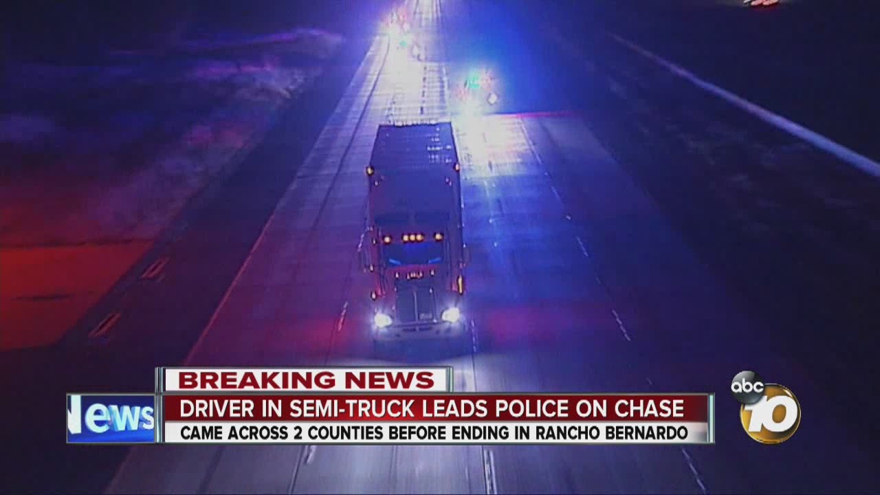 Driver In Semi-Truck Leads Police On Chase - YouTube