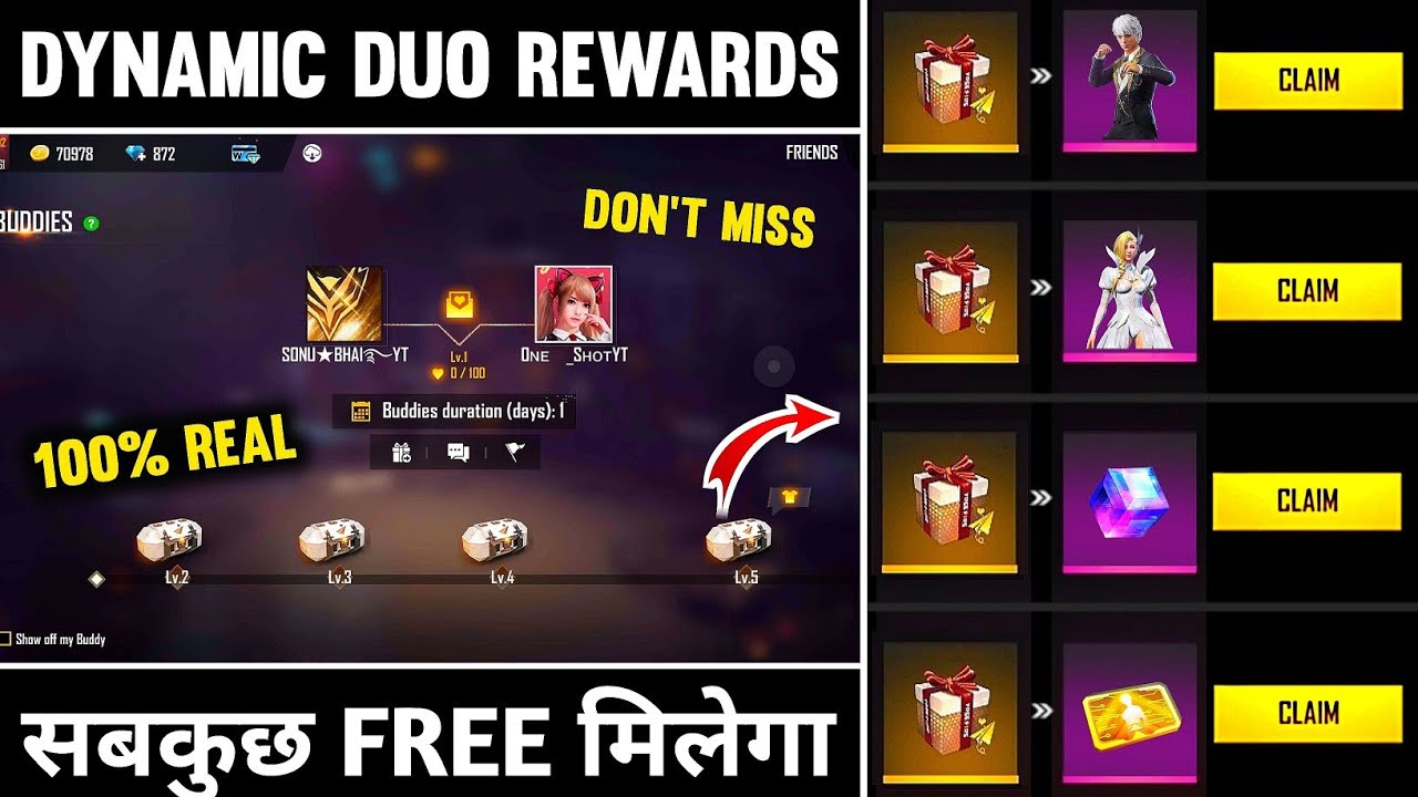 DYNAMIC DUO FREE FIRE | FREE FIRE DYNAMIC DUO FREE REWARDS | FREE FIRE ...