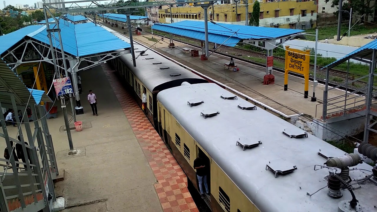 Chennai local train at chetpet - YouTube