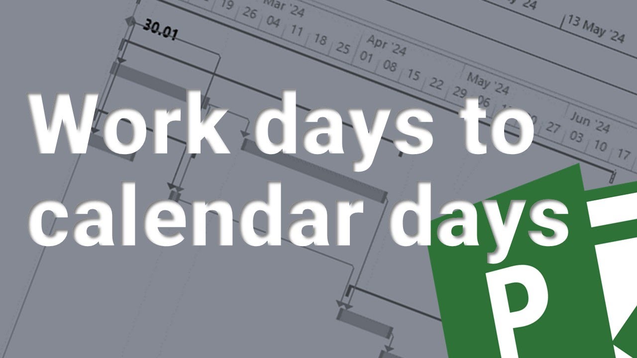 Microsoft Project - Change work days to calendar days - tutorial - YouTube