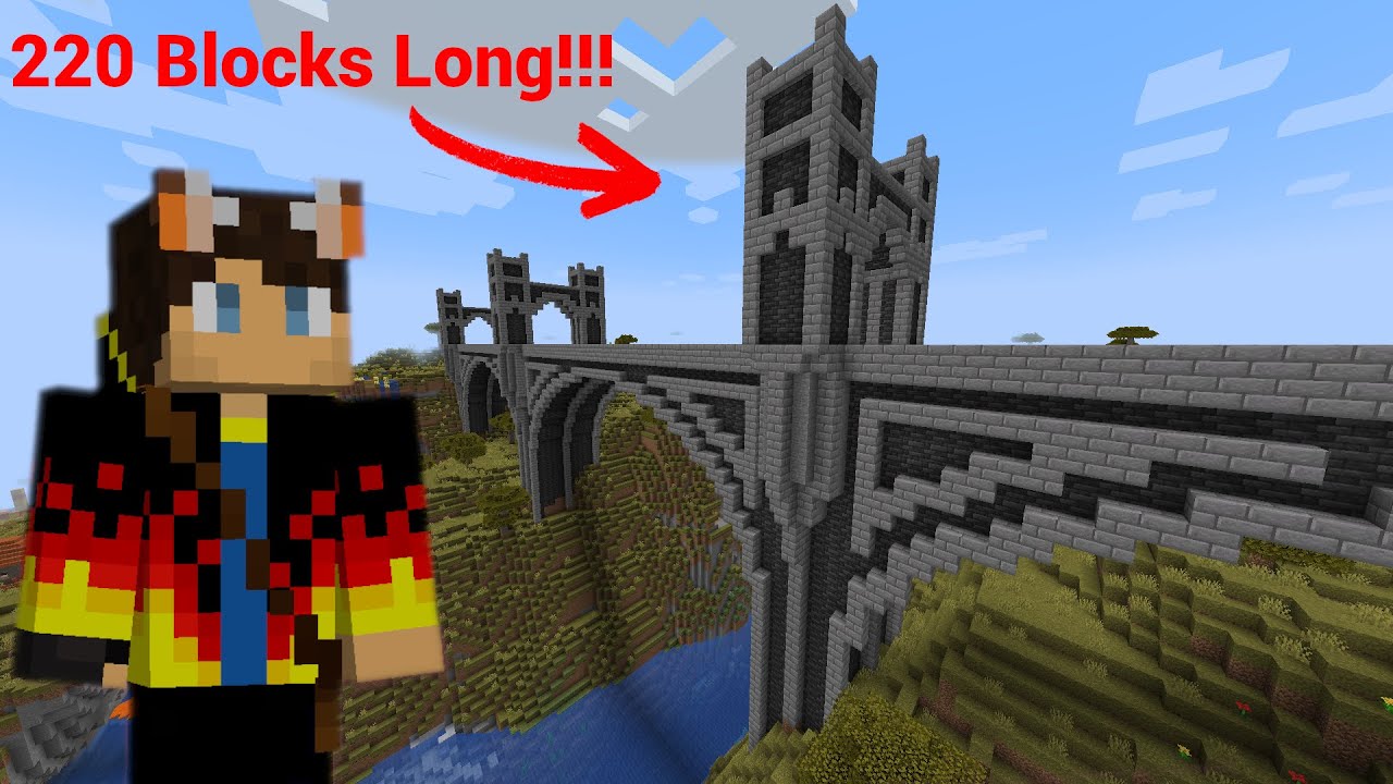 I Built a MASSIVE Bridge in Minecraft (220 Blocks Long!) - YouTube