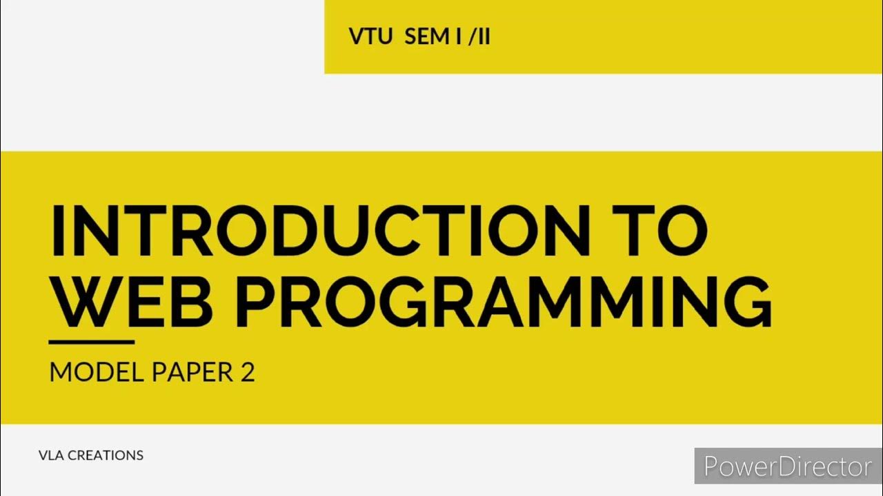 Introduction to web programming model paper set2 vtu sem I/II - YouTube