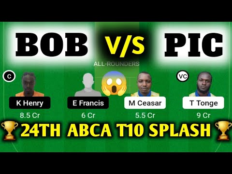BOB VS PIC / BOB VS PIC Dream11 / BOB VS PIC Dream11 Prediction / BOB ...