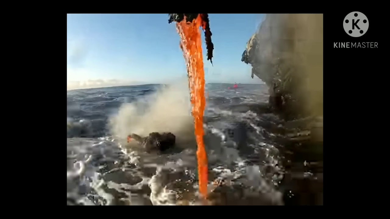 Close, footage of lava dipped in ocean🌊 - YouTube