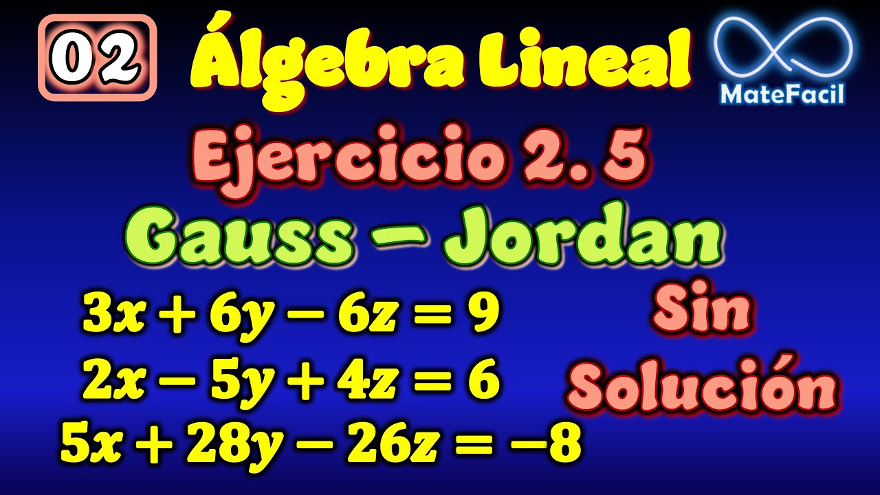 02.5 Sistema 3x3 por Método de Gauss Jordan (Sin Solución) | Álgebra ...