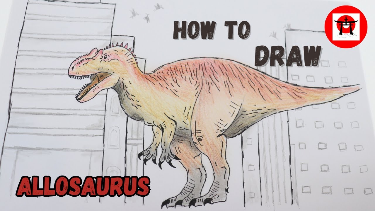 How to draw Allosaurus - YouTube