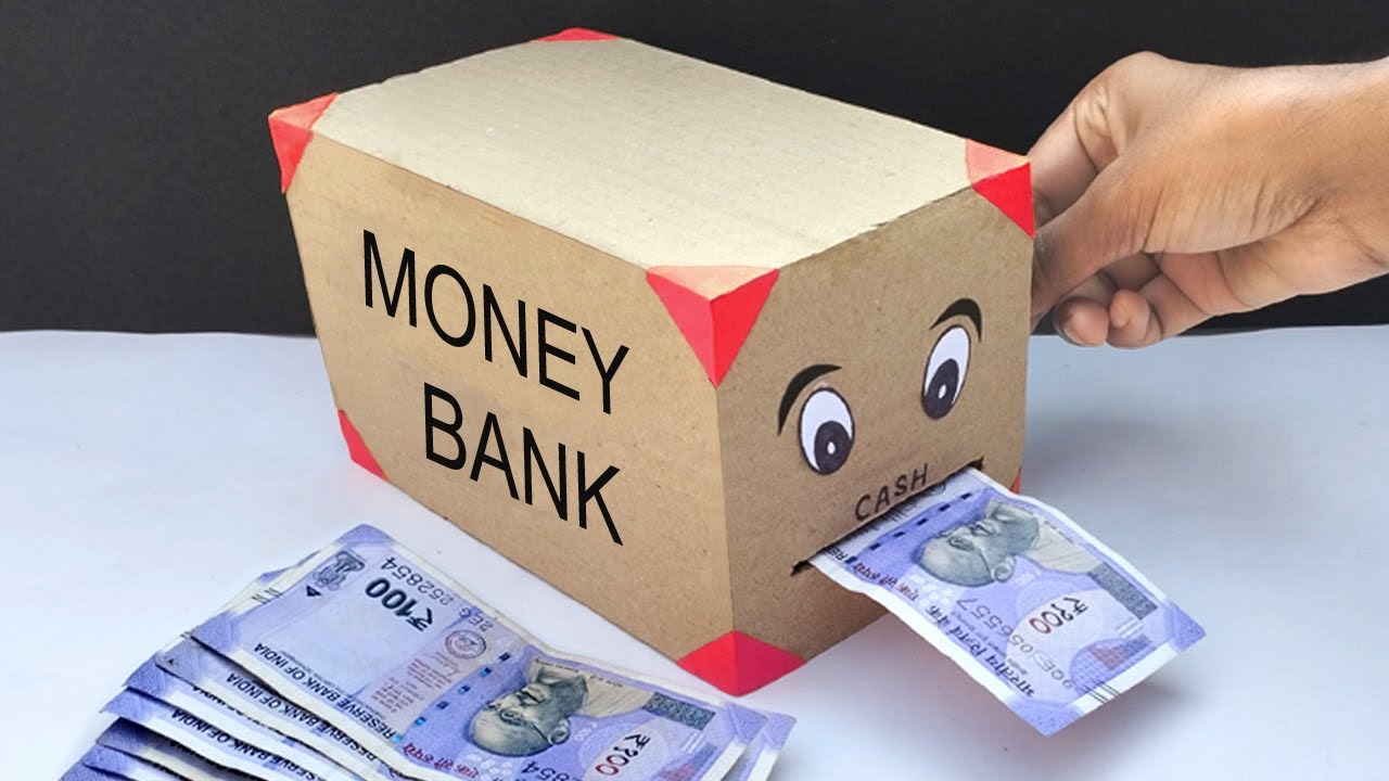 How to make cardboard money bank | Personal cash saving bank | DIY ...