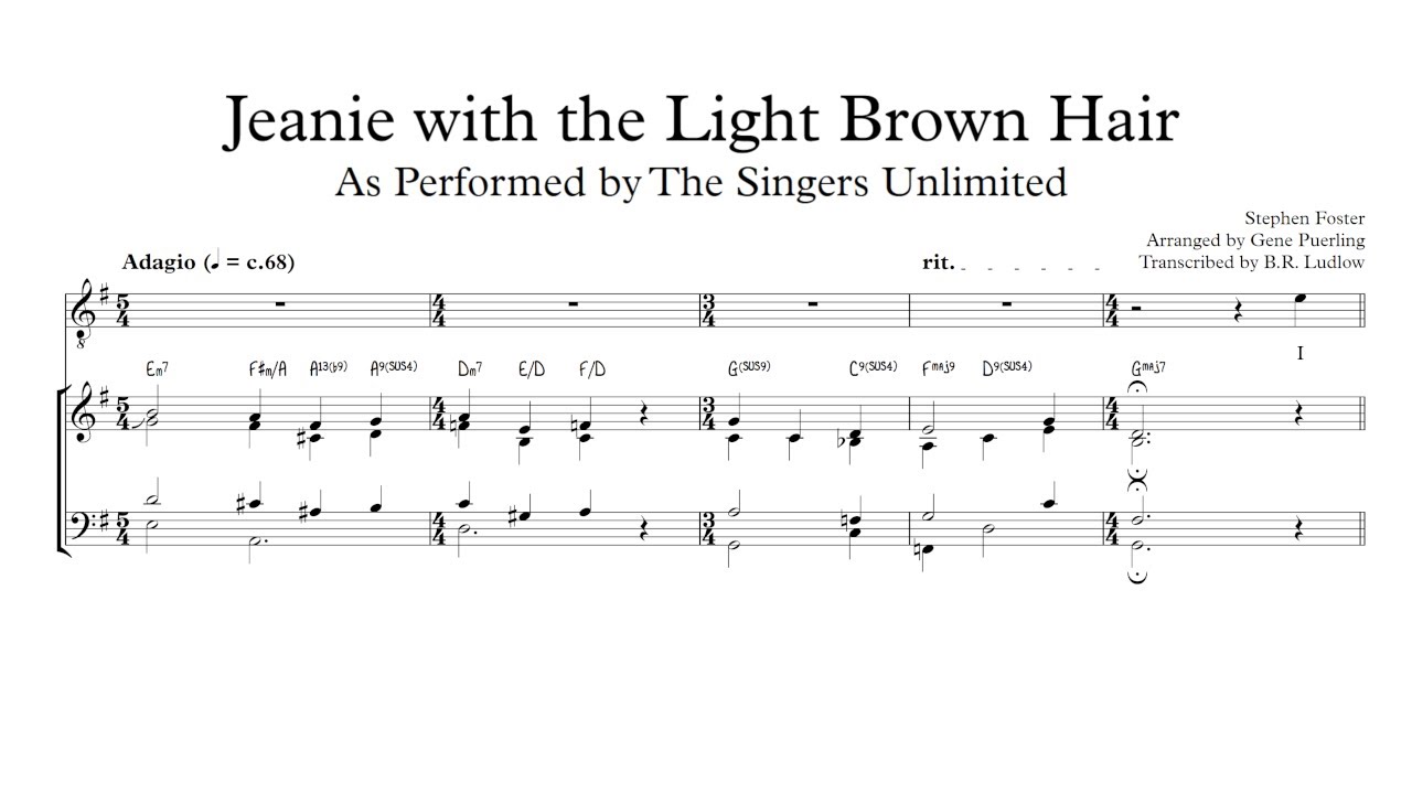 The Singers Unlimited - Jeanie with the Light Brown Hair (Transcription ...