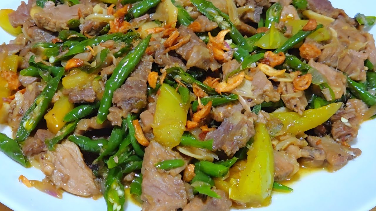 Cara Cepat Masak Tumis Daging Sapi Cabe Ijo Bumbu Simple - YouTube
